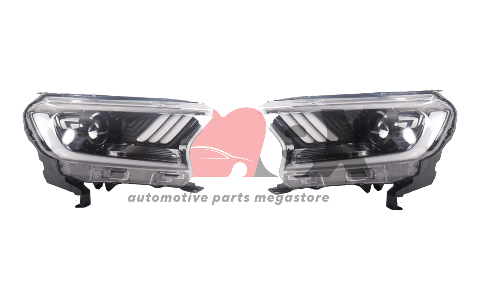 Head Lamp Set Ford Ranger T6 T7 2015 Onwards Mustag Type With LED ...
